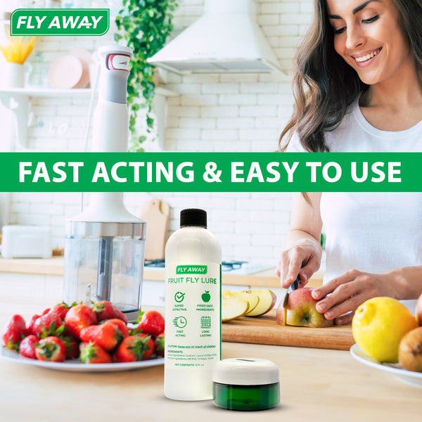 Fly Away Fruit Fly Trap Kit and 12 oz Refill Lure | Fly Away Products