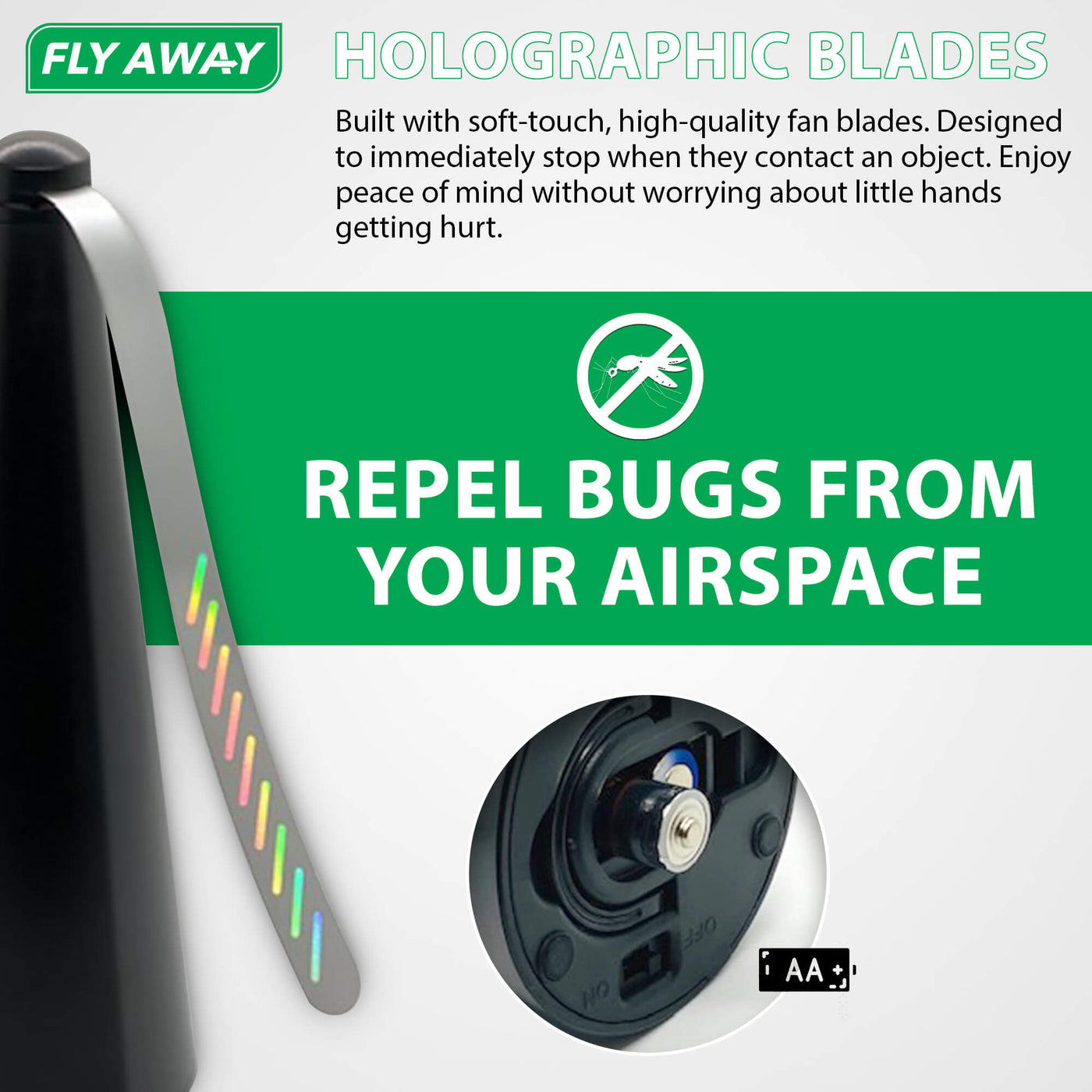 The Best tabletop Fly Fan to Keep Pests off Food. Silent & Safe.