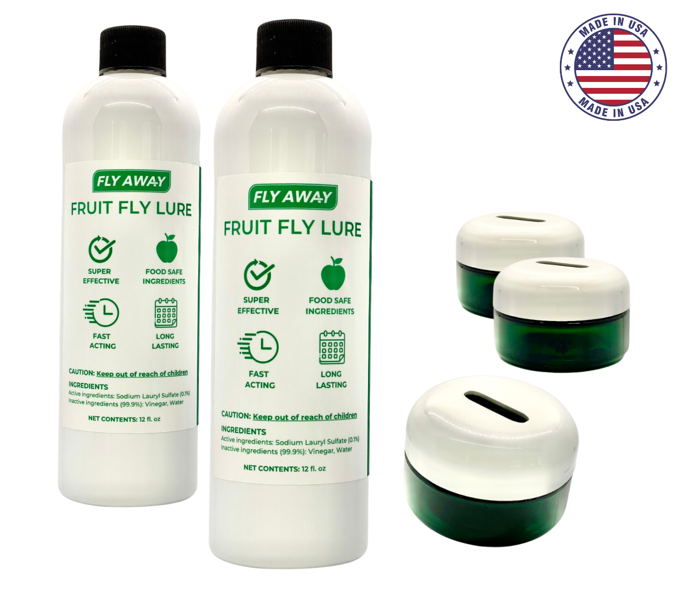 Fruit Fly Trap Kit + 12 oz. Refill Bundle | Fly Away Products